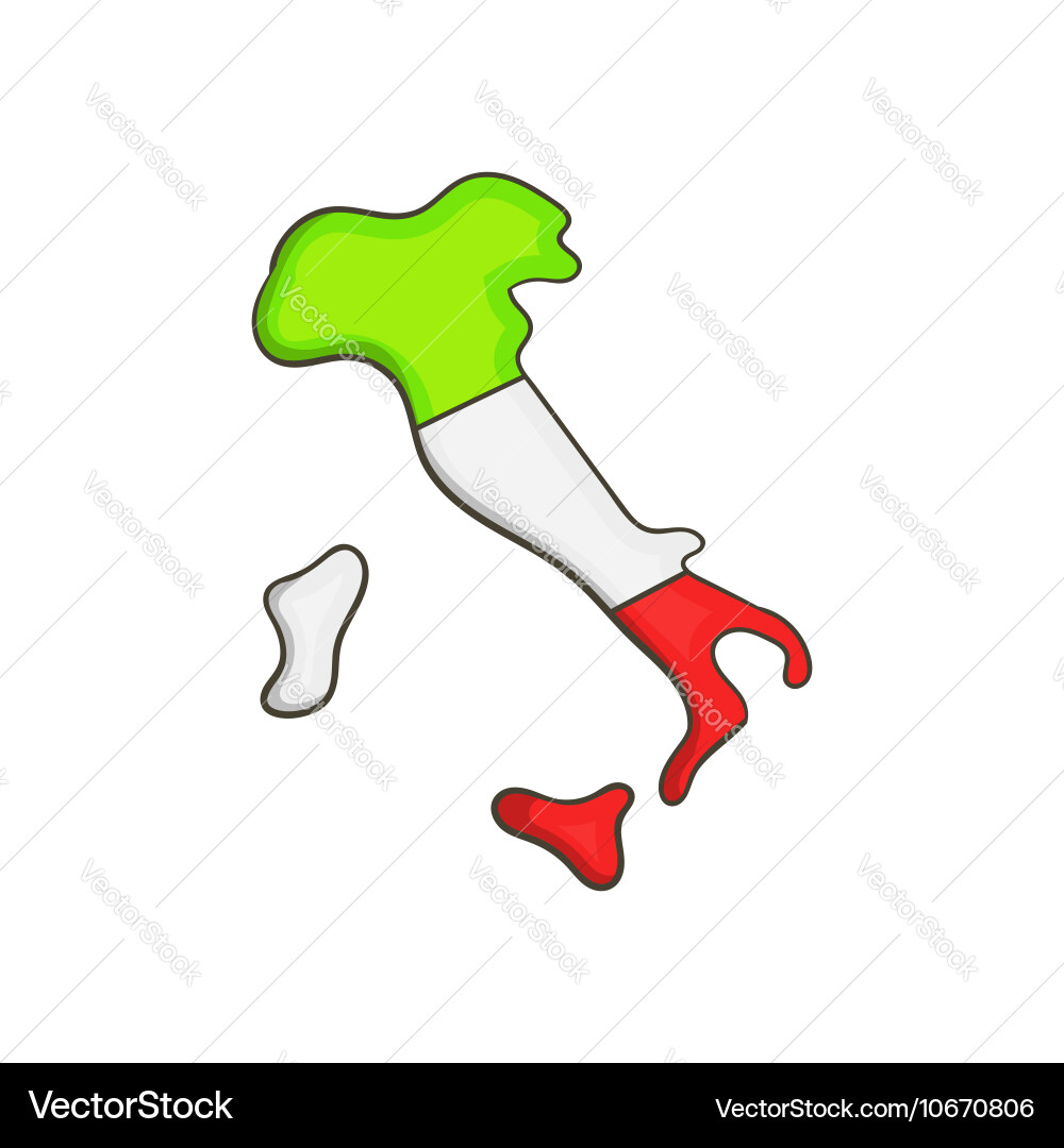 Italy map with flag icon cartoon style Royalty Free Vector