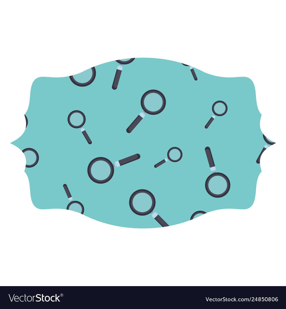Magnifying glass label frame Royalty Free Vector Image