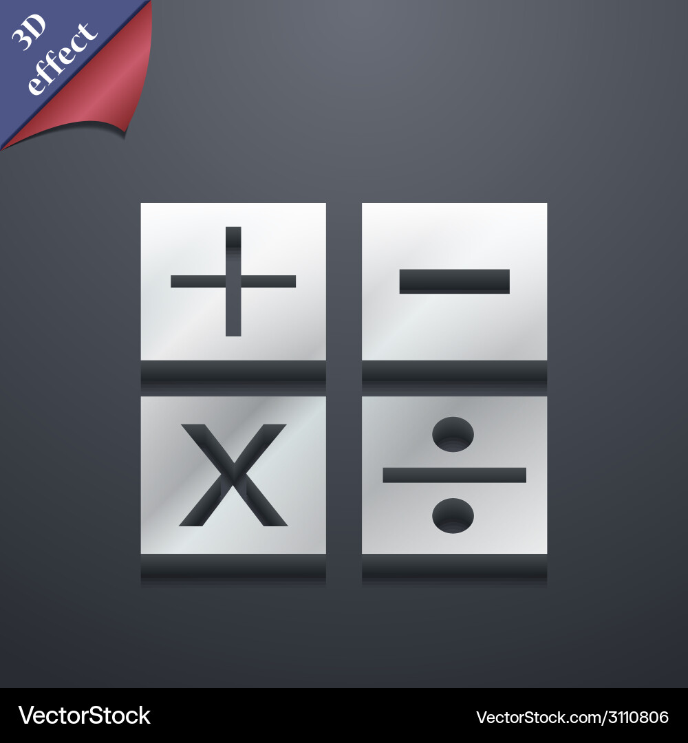 Mathematics icon symbol 3d style trendy modern Vector Image