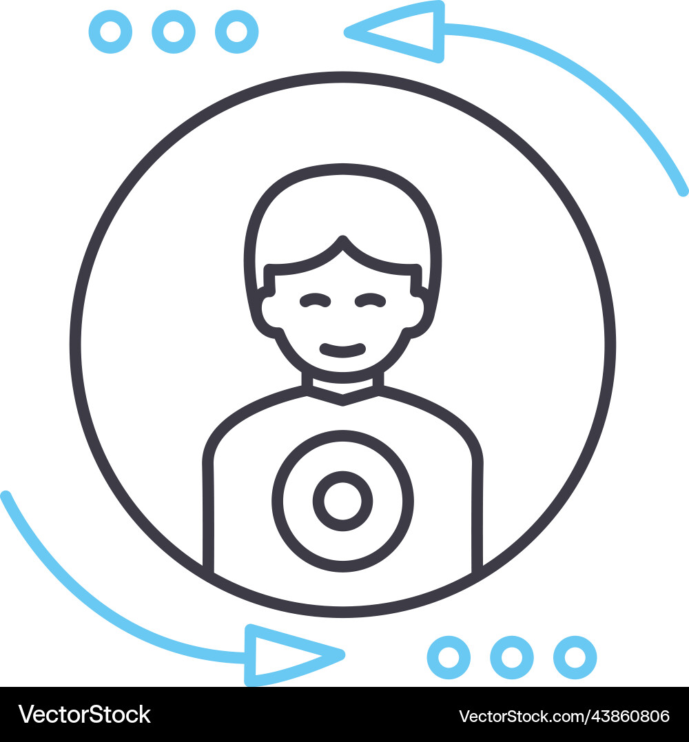 Metabolism line icon outline symbol Royalty Free Vector