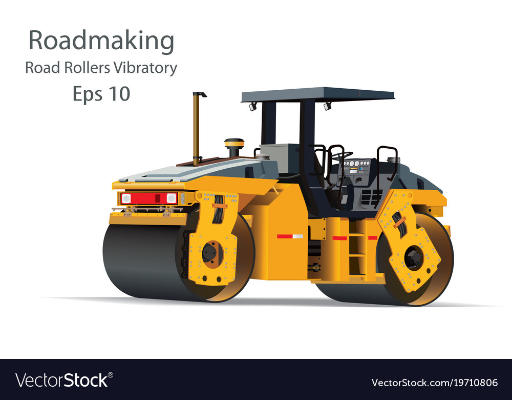 Road rollers vibratory Royalty Free Vector Image