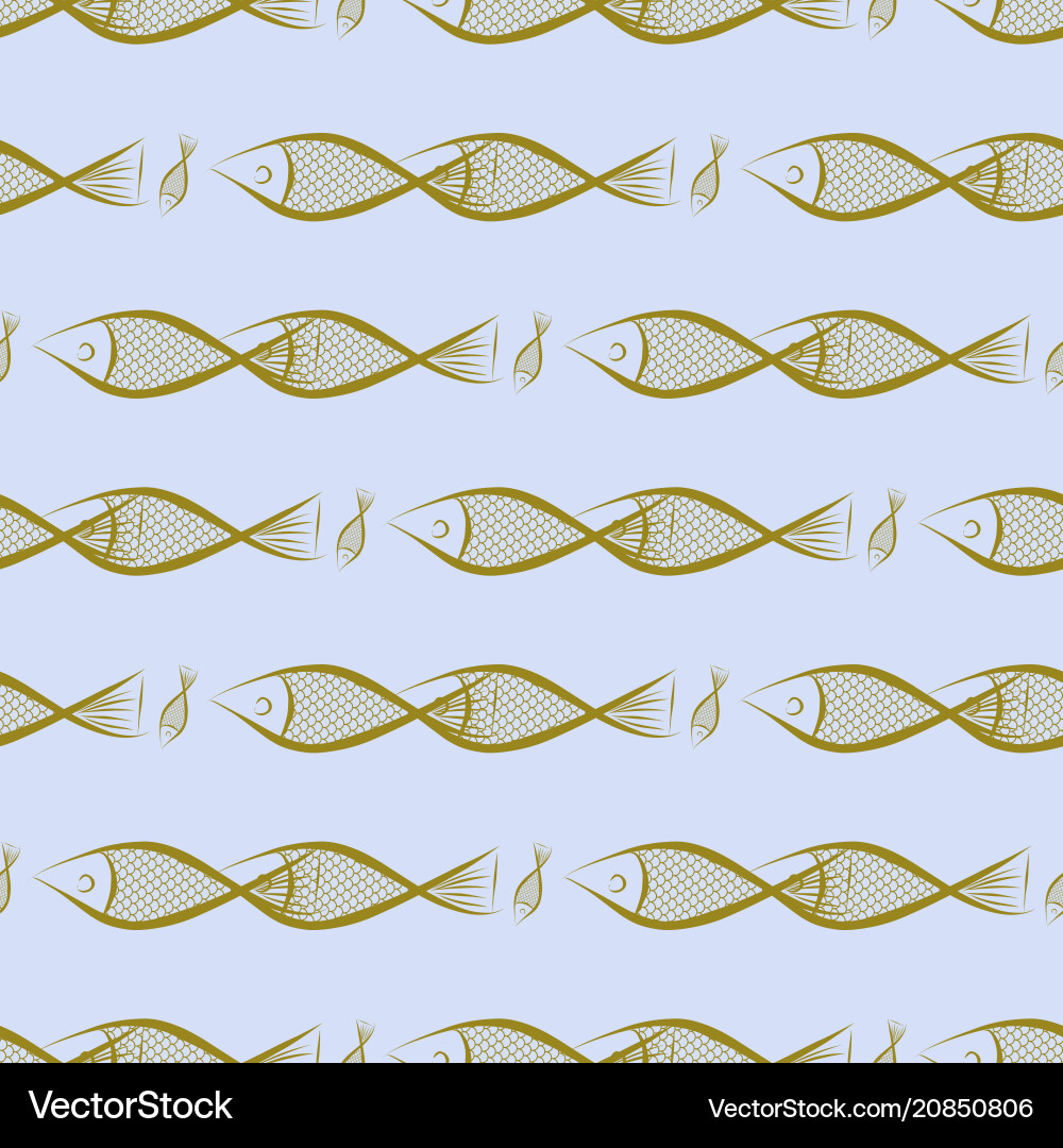 Seamless abstract of fish conceptual shape set Vector Image