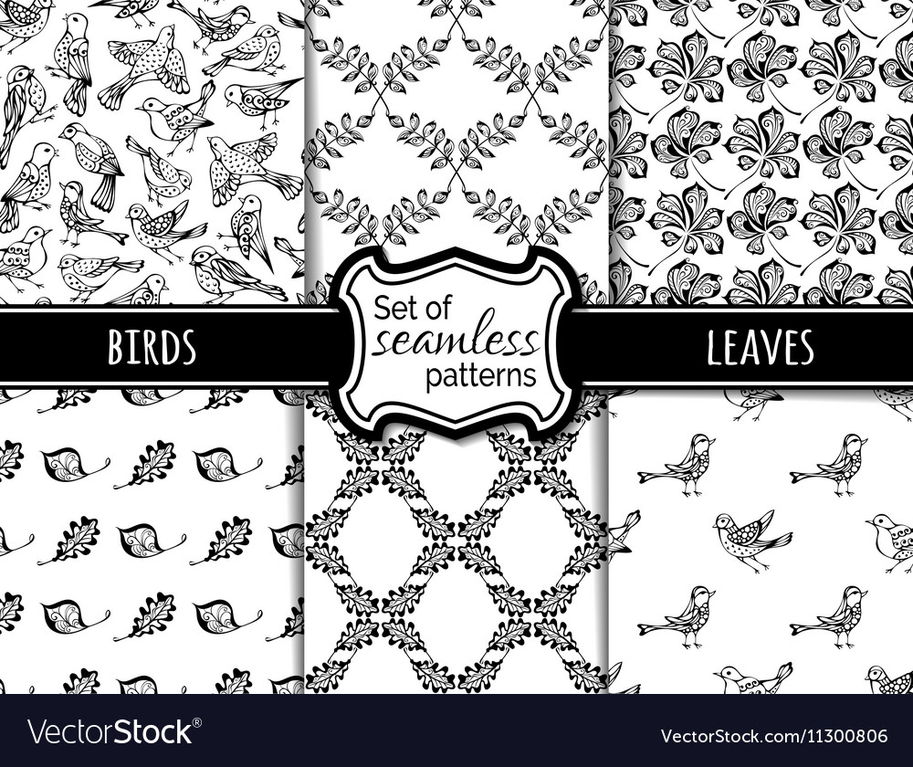 Set of seamless nature patterns Royalty Free Vector Image