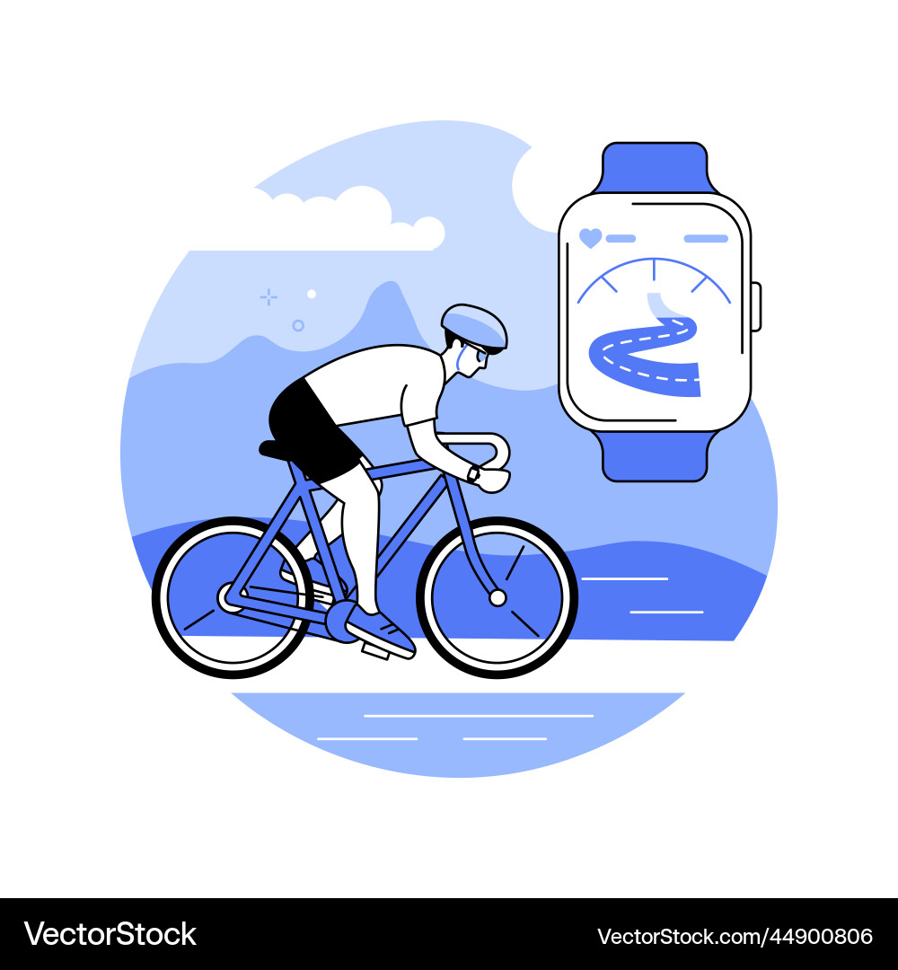 Smartwatch outdoor cycling tracking isolated Vector Image