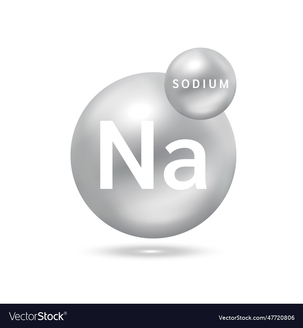 Sodium molecule models silver Royalty Free Vector Image