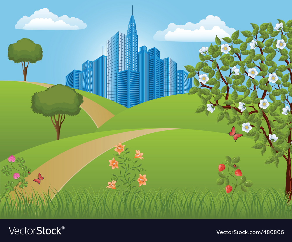 Summer landscape Royalty Free Vector Image - VectorStock