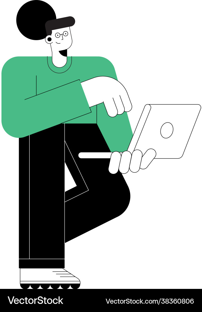 Woman walking with laptop Royalty Free Vector Image