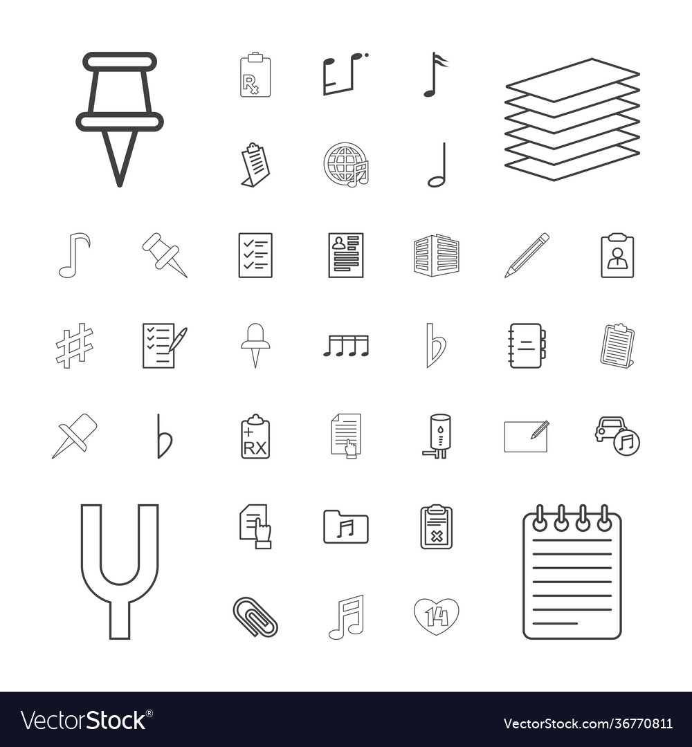 37 note icons Royalty Free Vector Image - VectorStock
