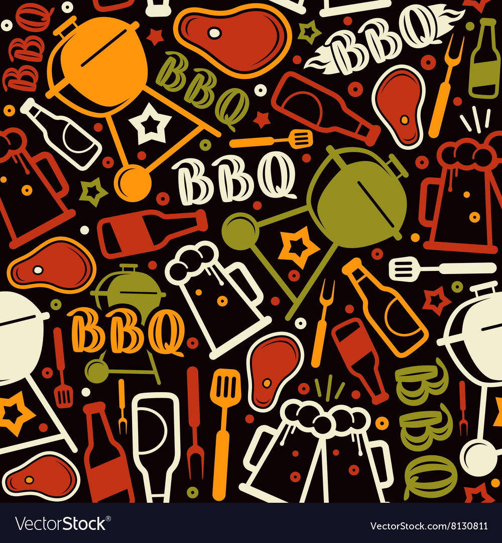 Barbecue seamless pattern Royalty Free Vector Image