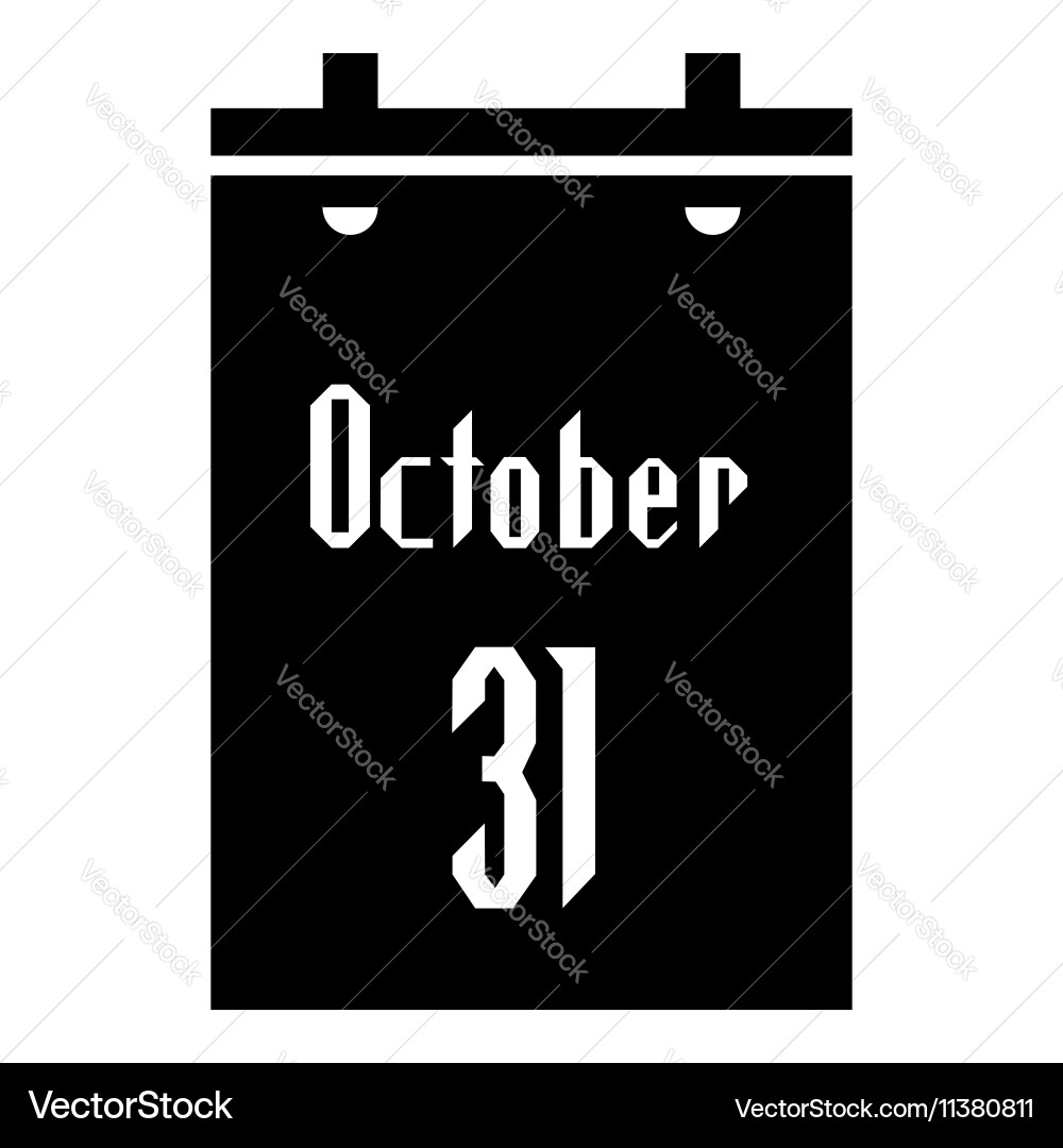 Calendar thirty first of october icon Royalty Free Vector