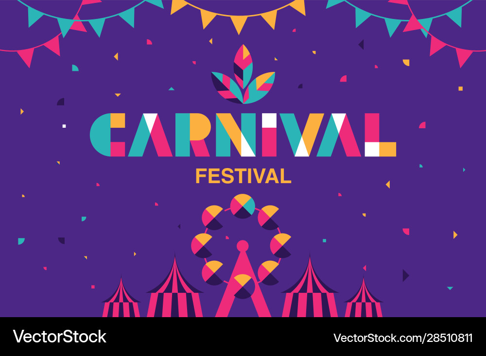 Carnival typography popular event in brazil Vector Image