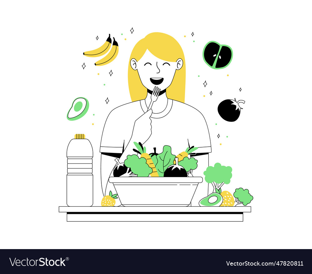 Healthy eating Royalty Free Vector Image - VectorStock