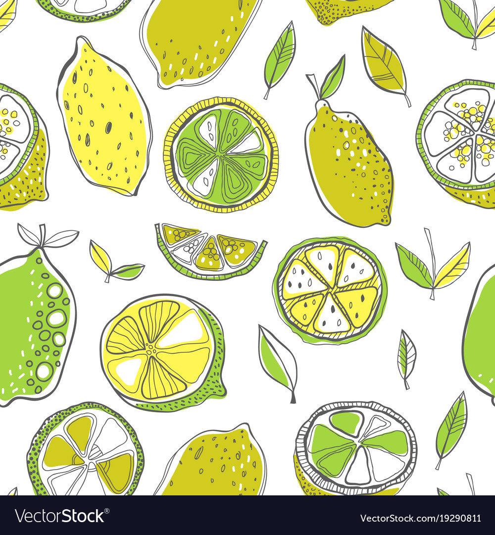 Lemons seamless pattern for decoration Royalty Free Vector