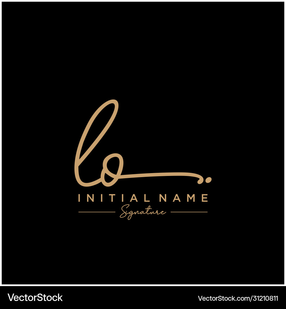 Letter lo signature logo template Royalty Free Vector Image