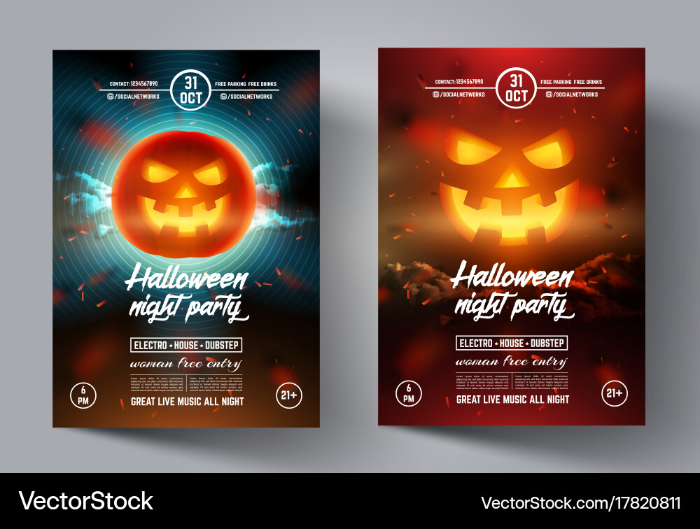 Mystical party flyer happy halloween template Vector Image