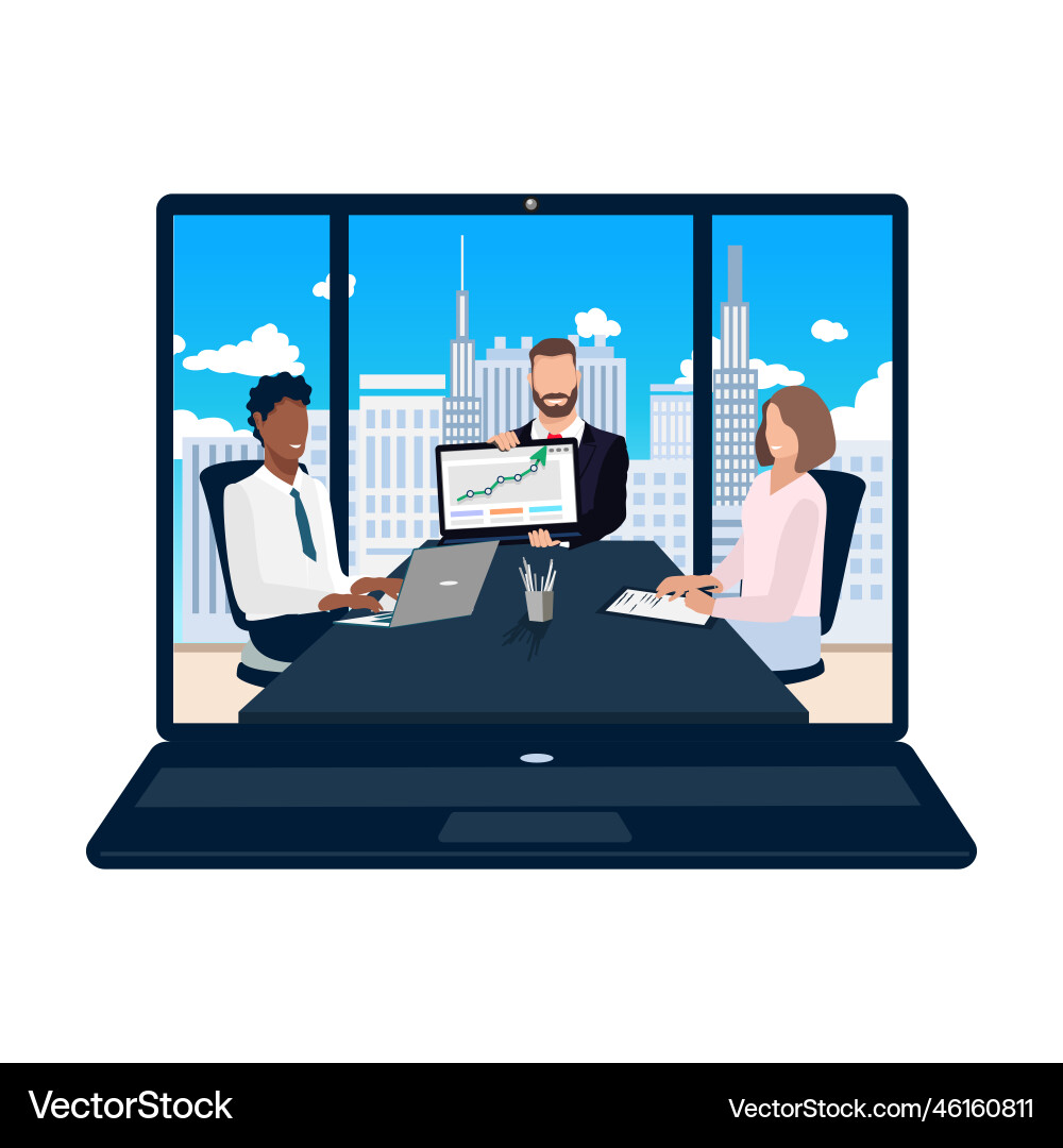 Online business meeting Royalty Free Vector Image