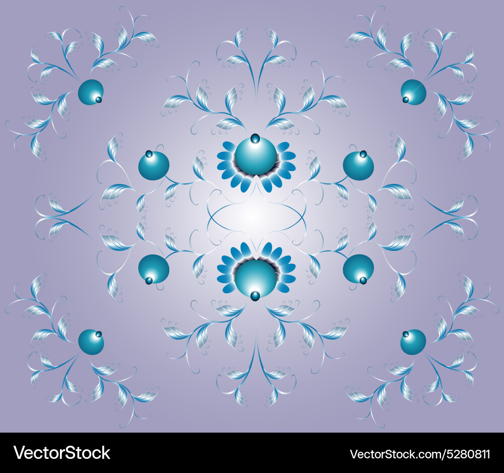 Pattern of beautiful blue flowers on a base Vector Image