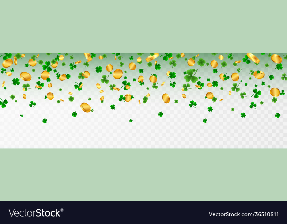 Saint patricks day border with green four Vector Image