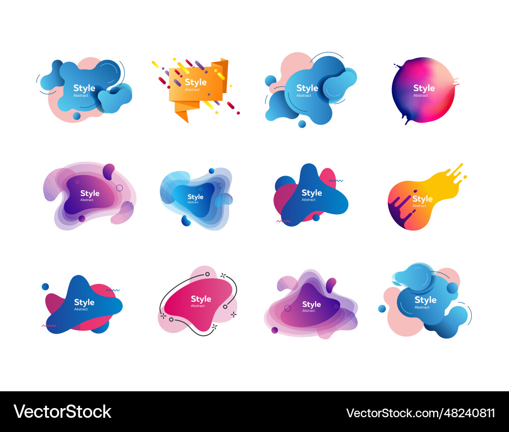Set of abstract liquid shapes Royalty Free Vector Image