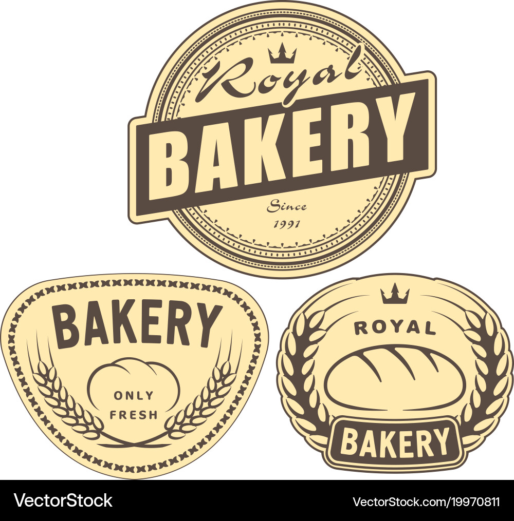 Set of bakery labels for design or logo Royalty Free Vector