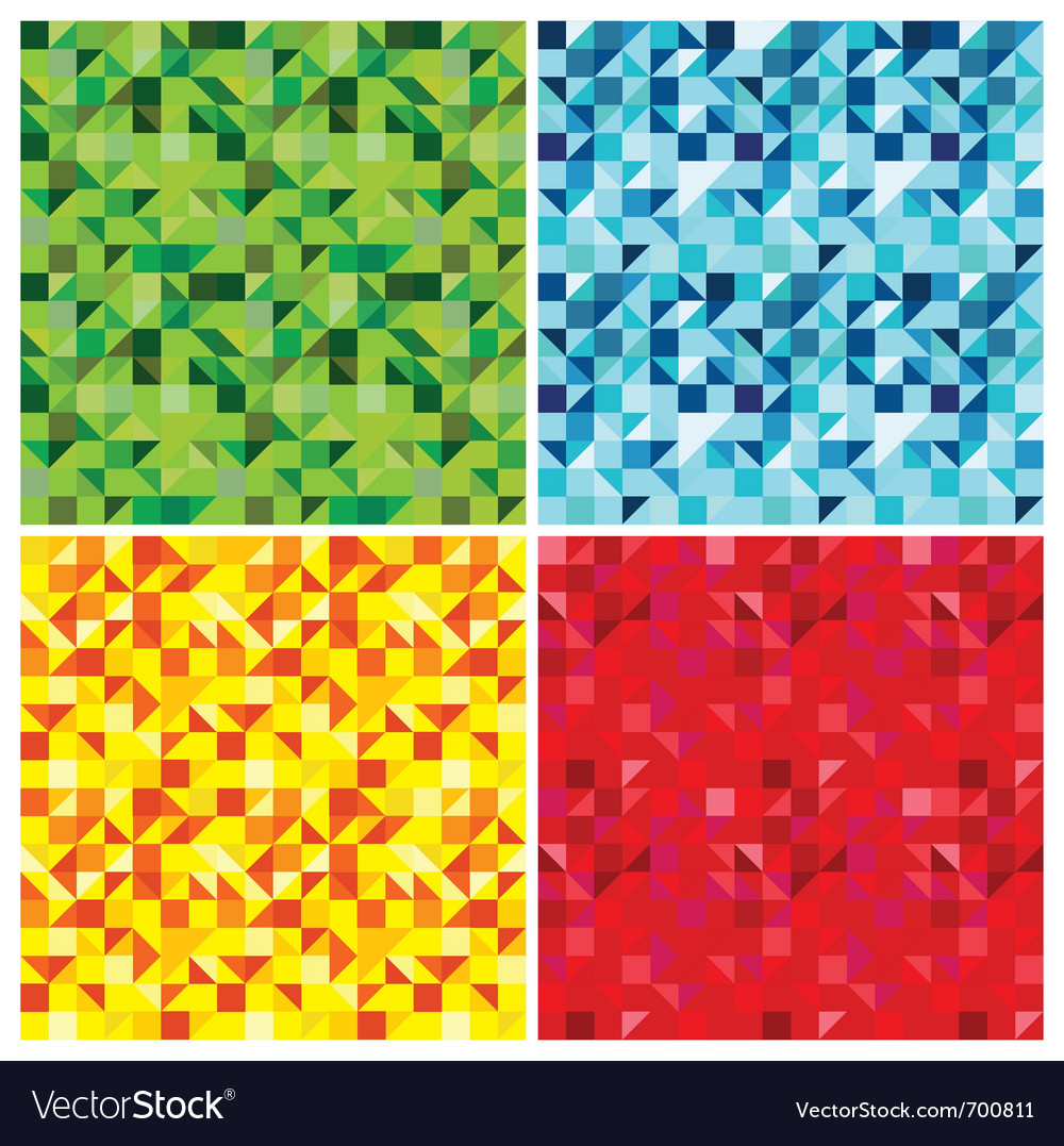 Set of triangle abstract seamless patterns Vector Image