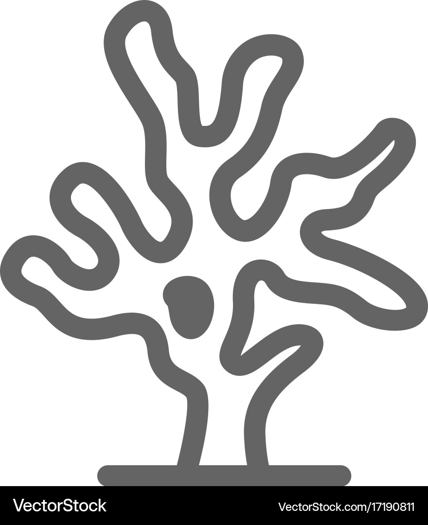 Simple coral line icon symbol and sign Royalty Free Vector