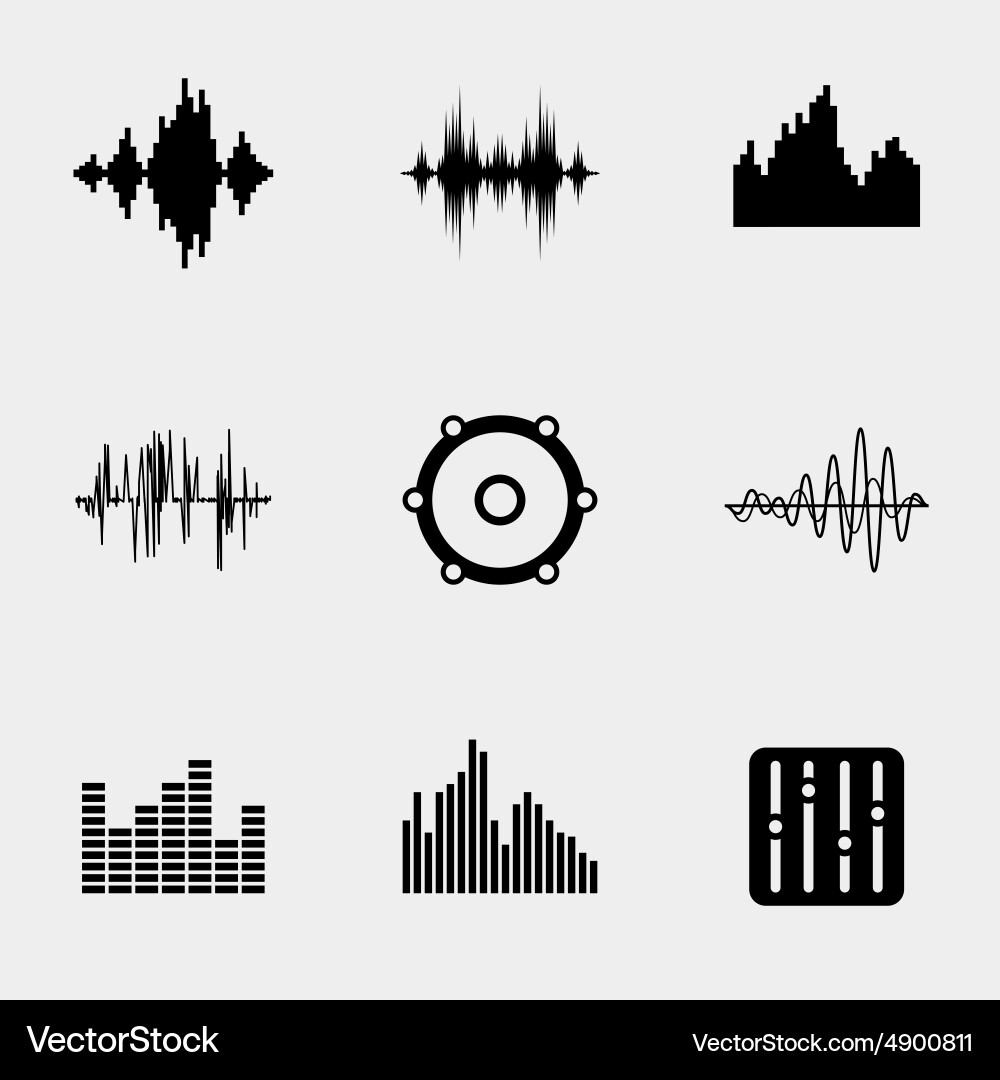 Soundwave music icons Royalty Free Vector Image