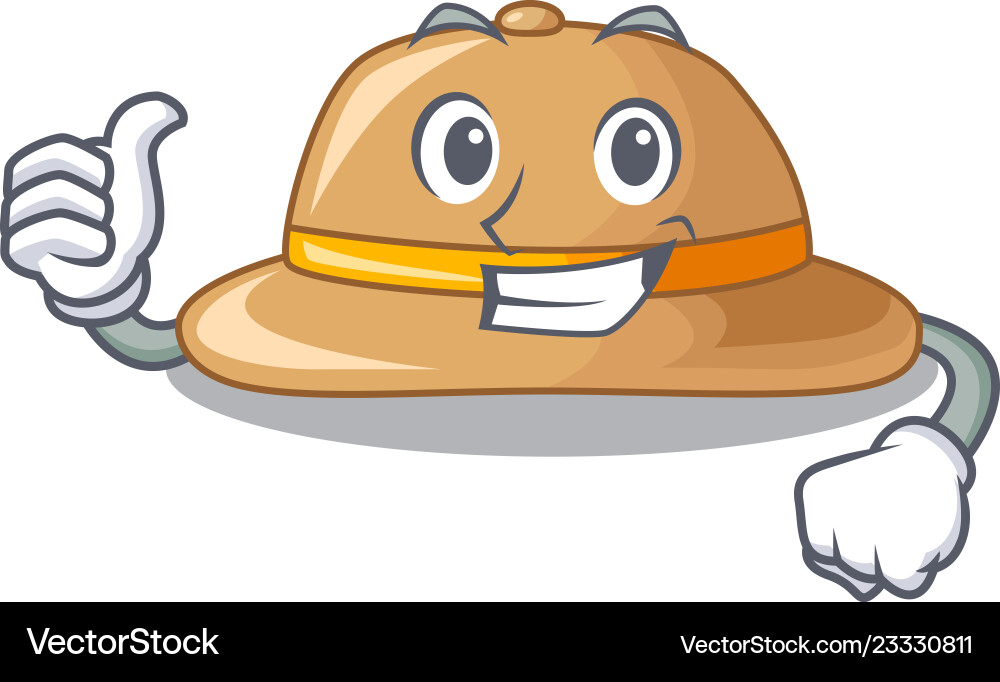 Thumbs up cork het in a shape cartoon Royalty Free Vector