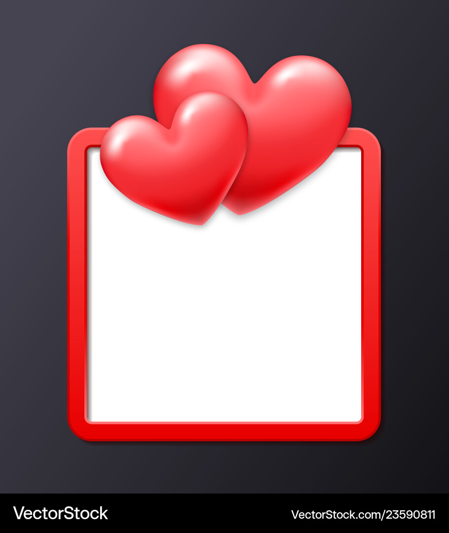 Valentines day holiday frame with shiny heart Vector Image