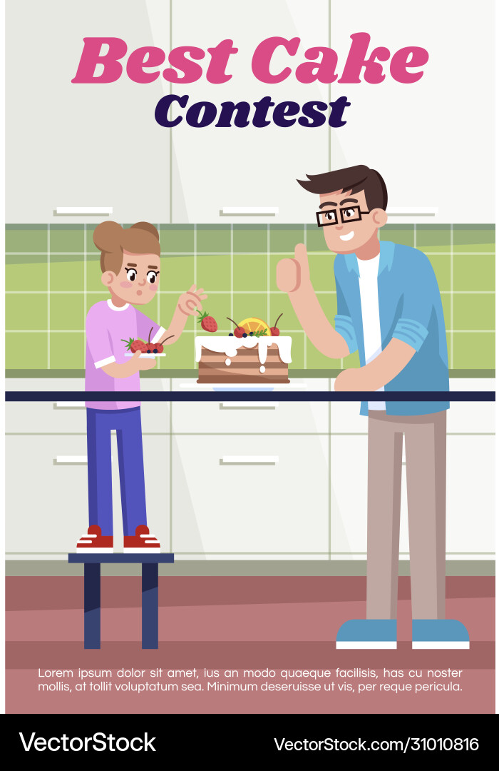 Best cake contest poster template commercial Vector Image