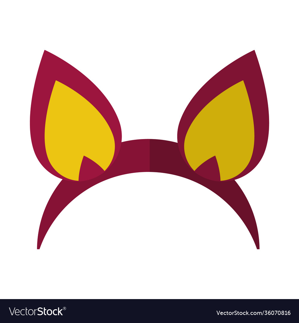 Cat Ears Headband Icon Colorful Design Royalty Free Vector