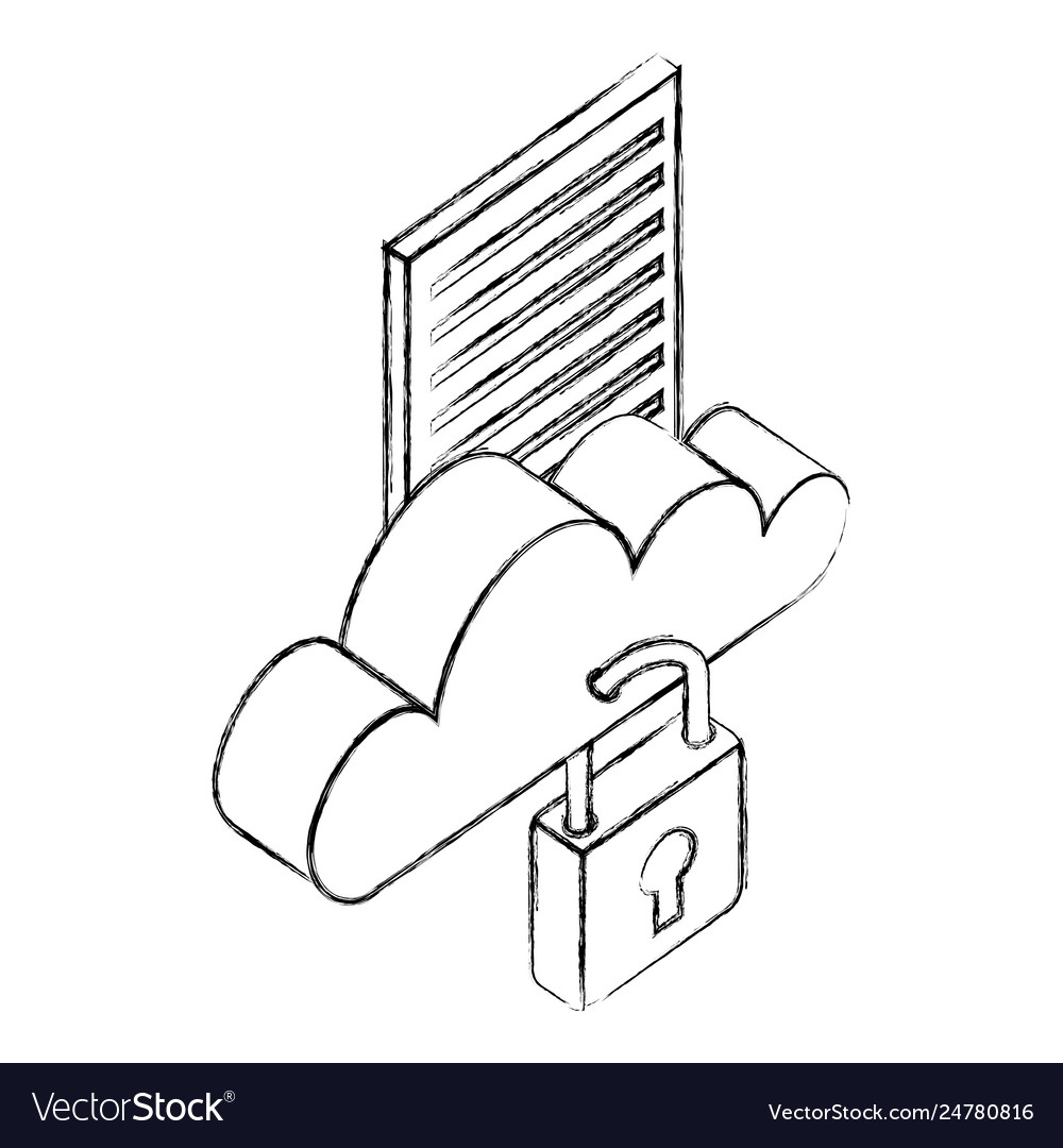 Cloud Computing Storage Data Network Security Vector Image