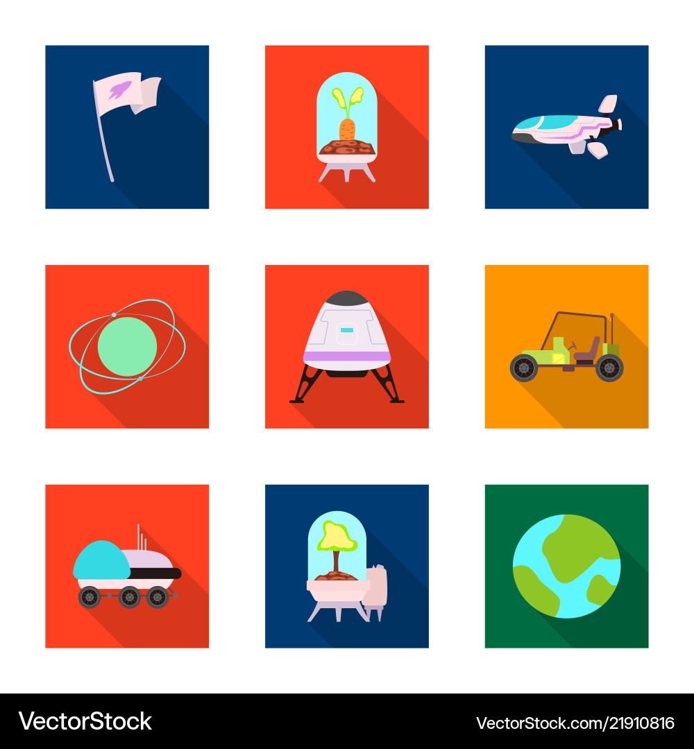 Design of mars and space sign set Royalty Free Vector Image