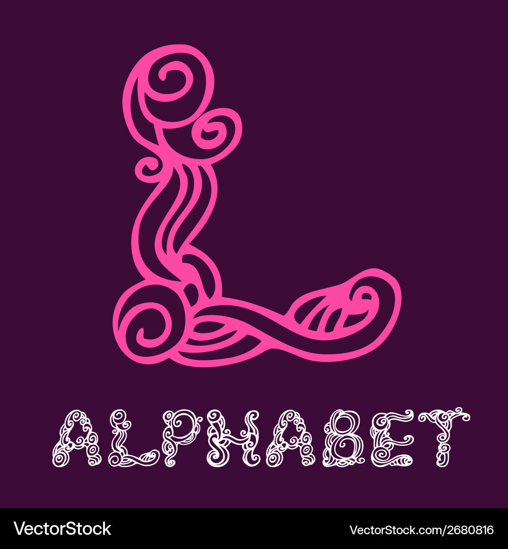 Doodle hand drawn sketch alphabet letter l Vector Image