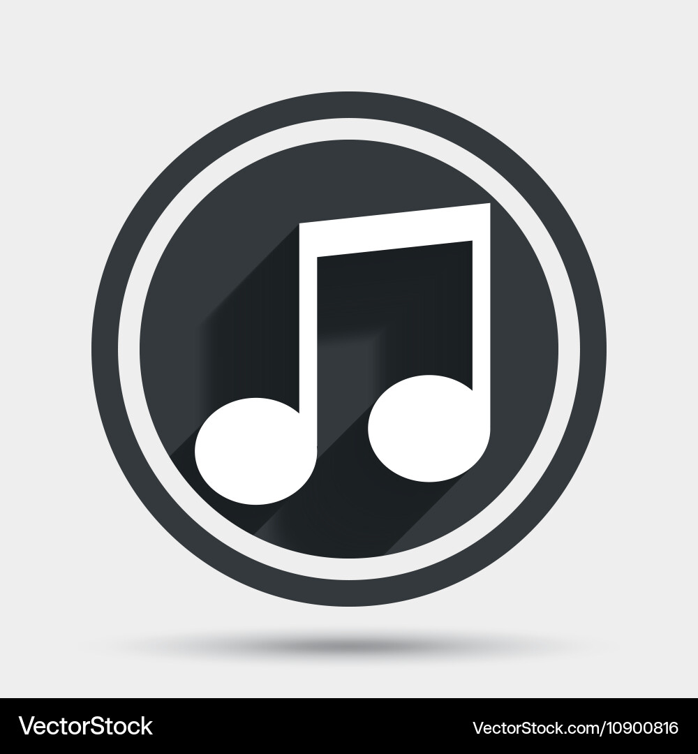 Music note sign icon musical symbol Royalty Free Vector