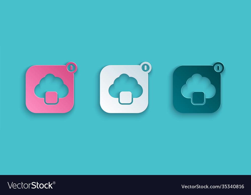 Paper cut cloud technology data transfer Vector Image Paper cut cloud technology data transfer Vector Image