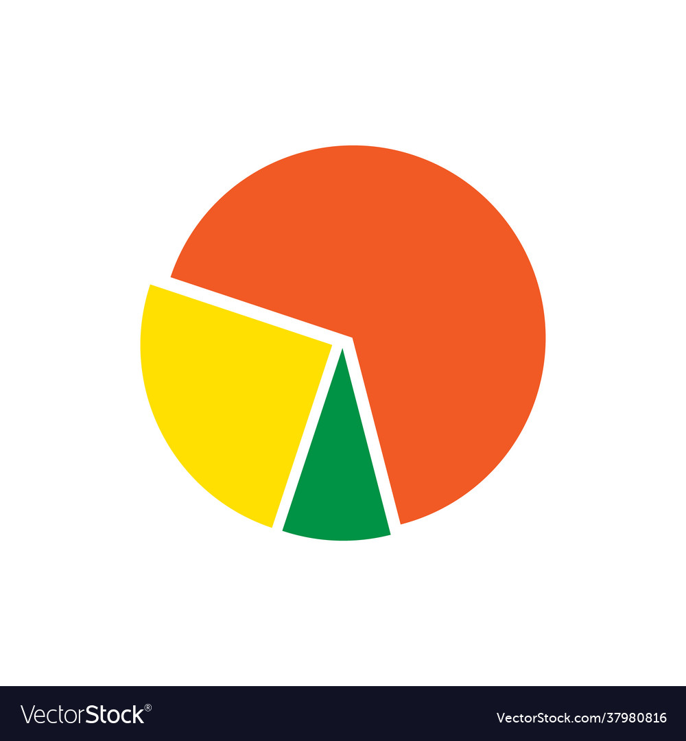 Pie chart icon for web flat Royalty Free Vector Image