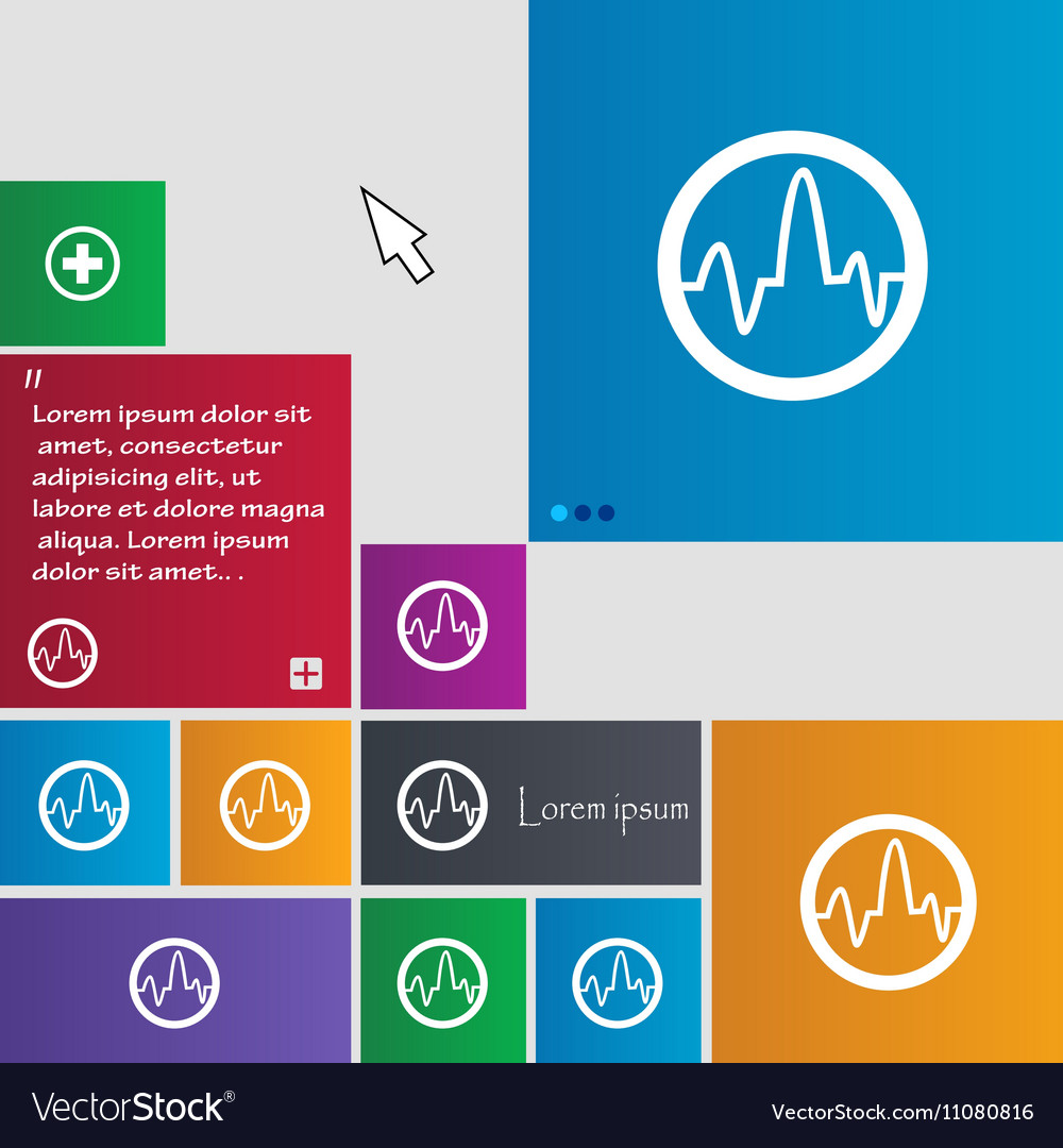 Pulse Icon sign buttons Modern interface website Vector Image