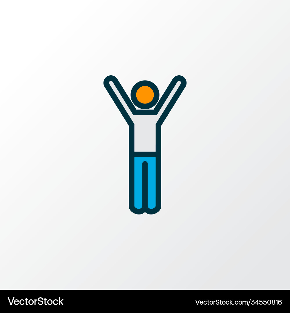 Rejoicing man icon colored line symbol premium Vector Image