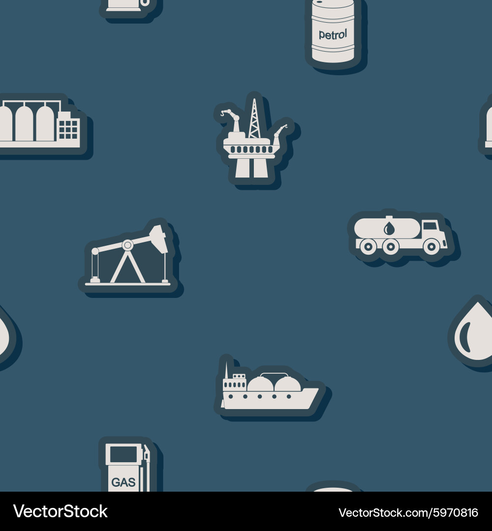 Seamless background with oil and petroleum theme Vector Image