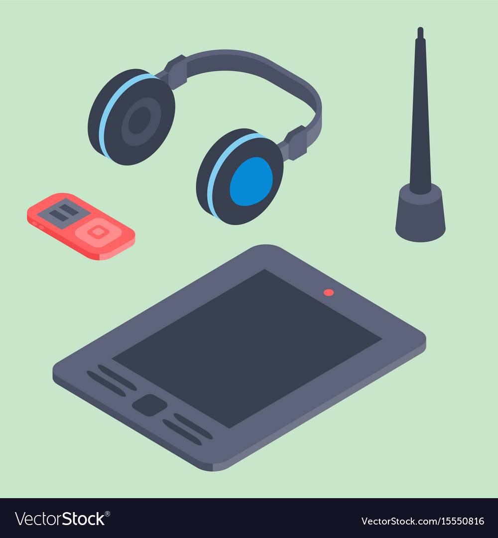 Set isometric computer devices icons Royalty Free Vector