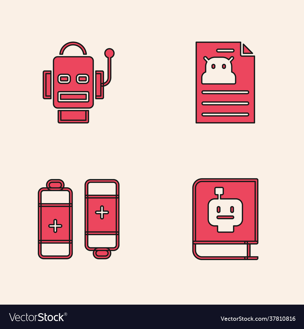Set user manual robot technical specification Vector Image
