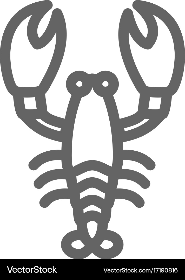 Simple lobster line icon symbol and sign Vector Image