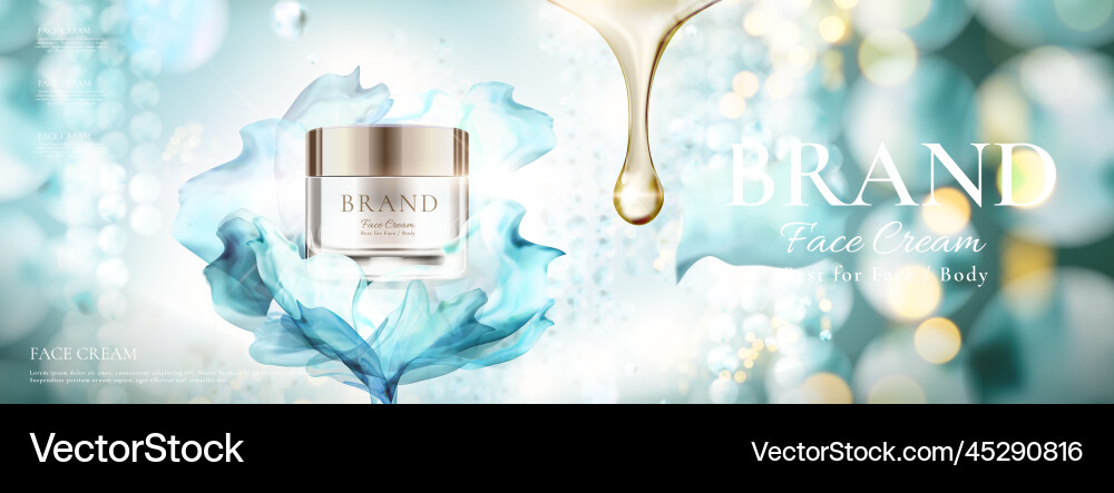 Skin care face cream ads Royalty Free Vector Image