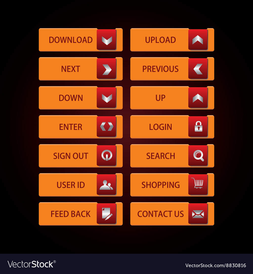 Web button set Royalty Free Vector Image - VectorStock