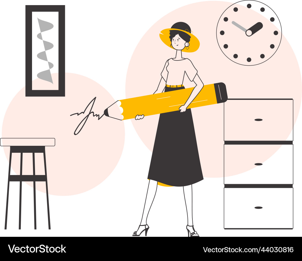 Woman signs linear trendy style Royalty Free Vector Image