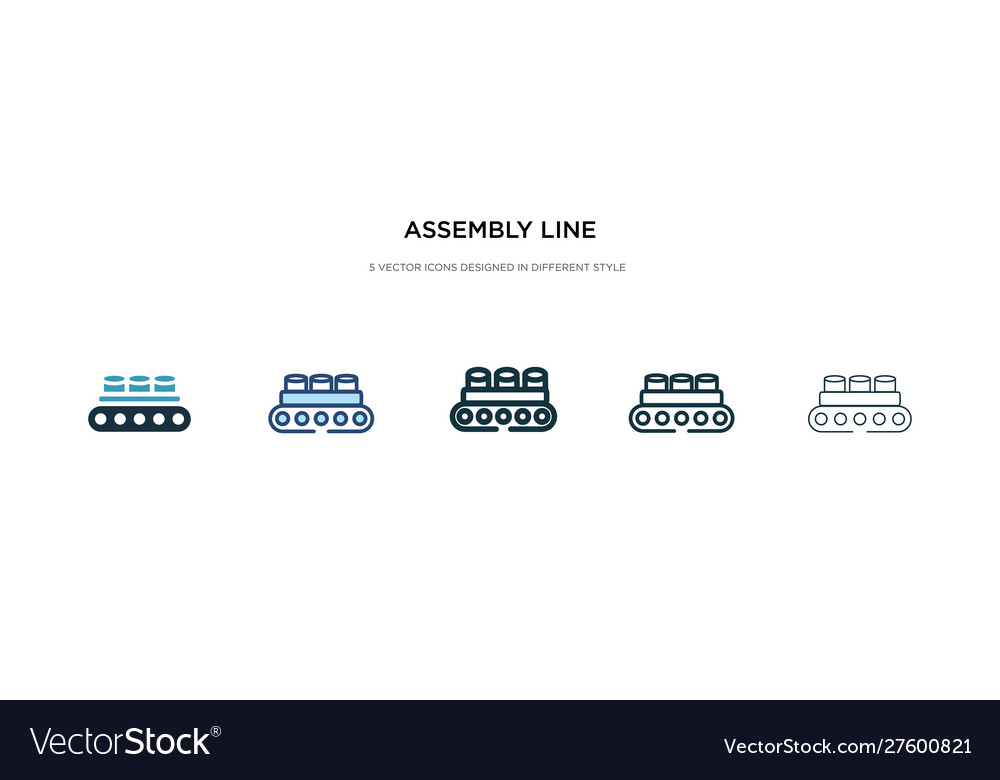 Assembly line icon in different style two Vector Image