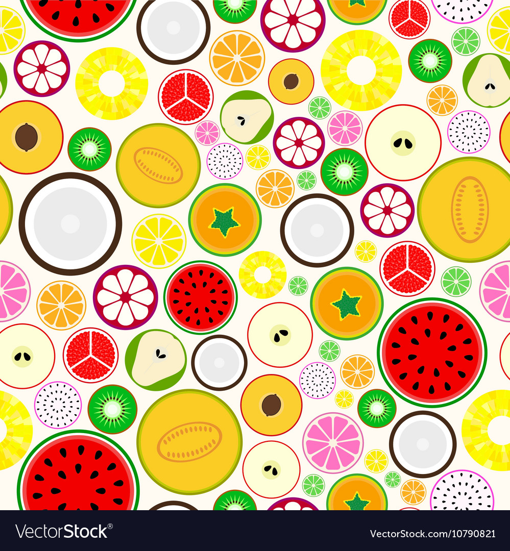 Bright fruit seamless background Royalty Free Vector Image