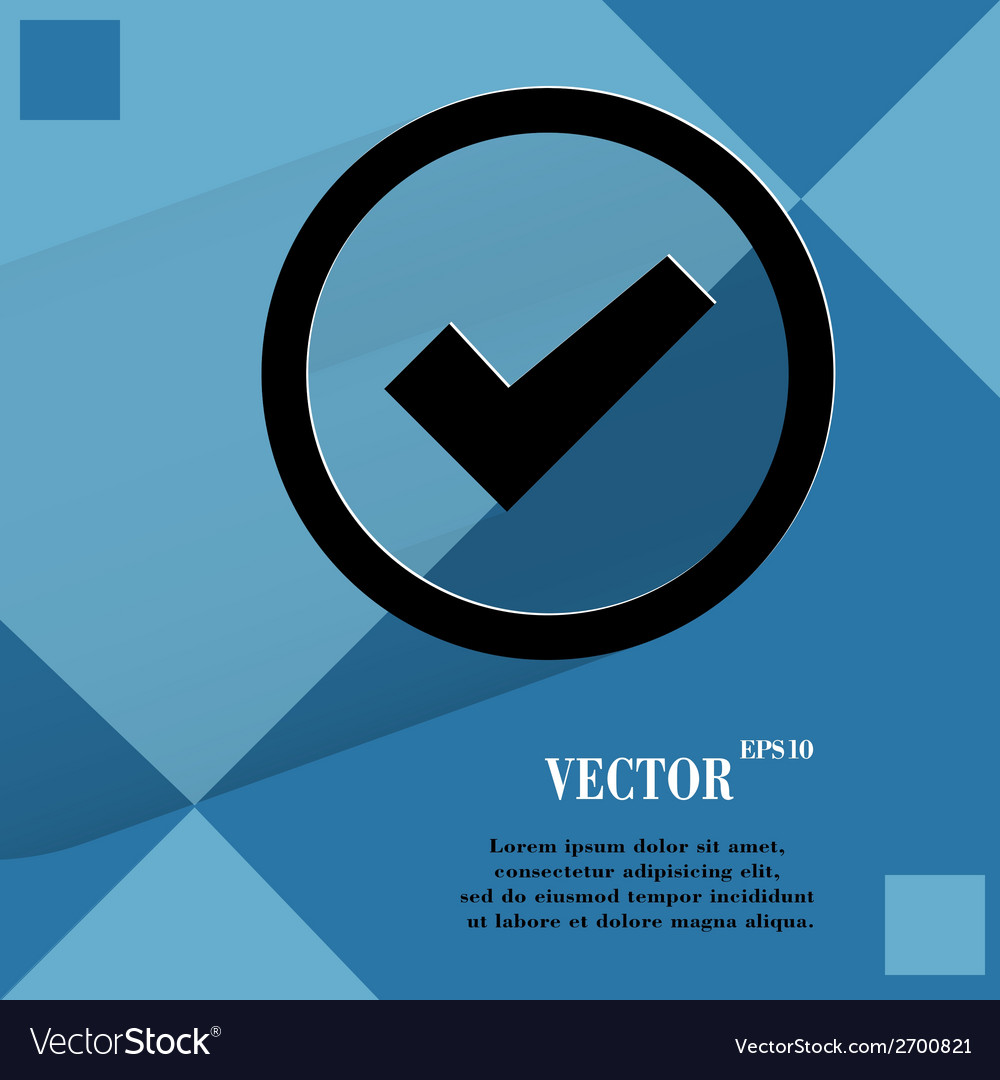 Check mark flat modern web design Royalty Free Vector Image