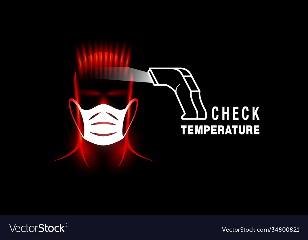 Checking temperature with thermometer Royalty Free Vector